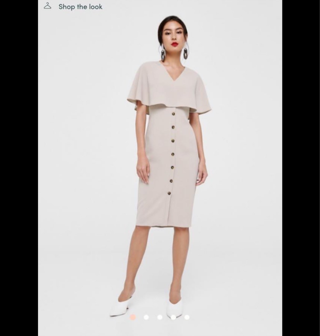 Love Bonito Ximena Cape Overlay Dress, Women's Fashion, Dresses & Sets ...