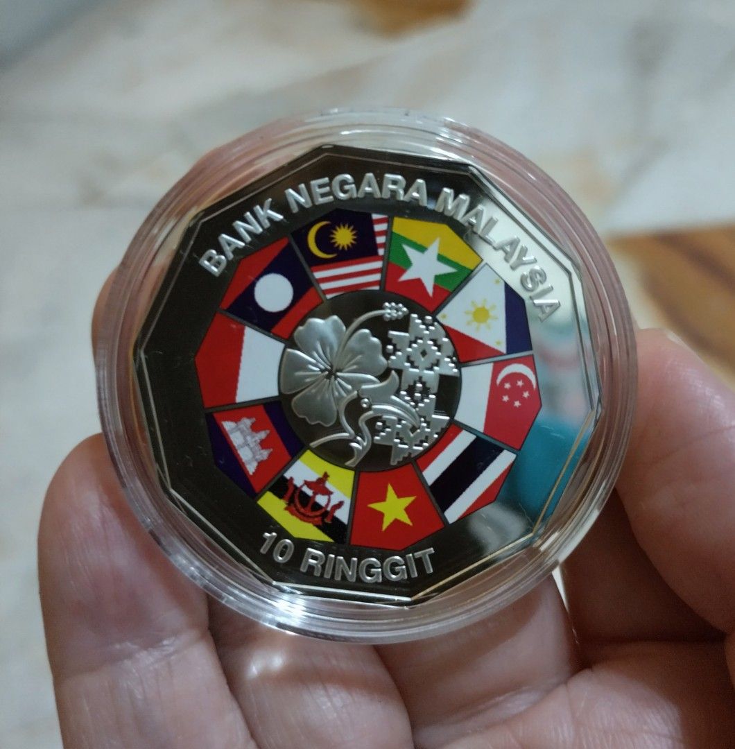 Malaysia 2015 ASEAN RM10 Silver Coloured Proof Commemorative Coin ...