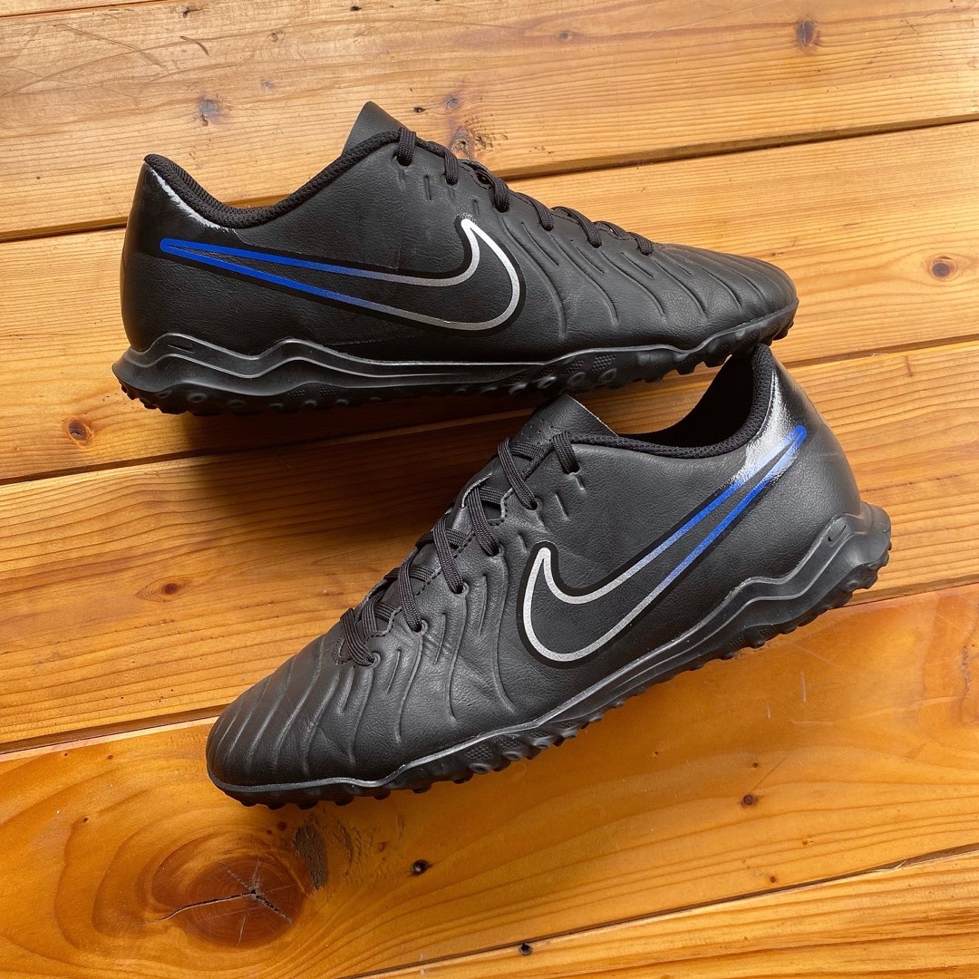 Nike Legend 10 Club Turf Sepatu sepak Bola Mini Soccer Black Chrome ...