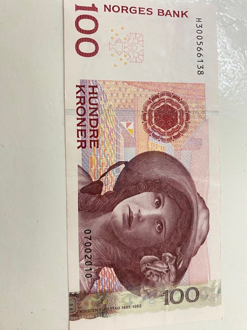 Norwegian 100 Krone banknote, Hobbies & Toys, Collectibles ...