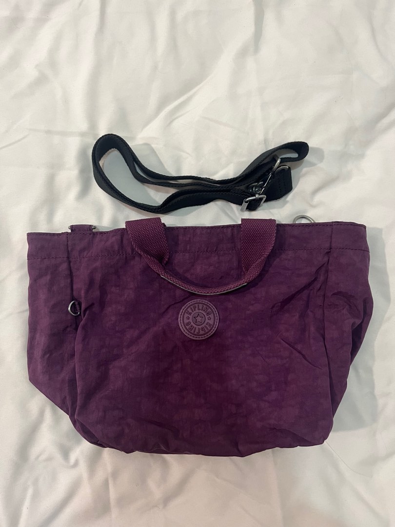 Original Kipling Purple Top Handle Sling Bag, Women's Fashion, Bags ...