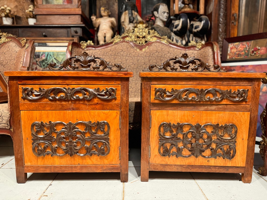 Pair of Nuguid Narra Night Table, Hobbies & Toys, Memorabilia ...
