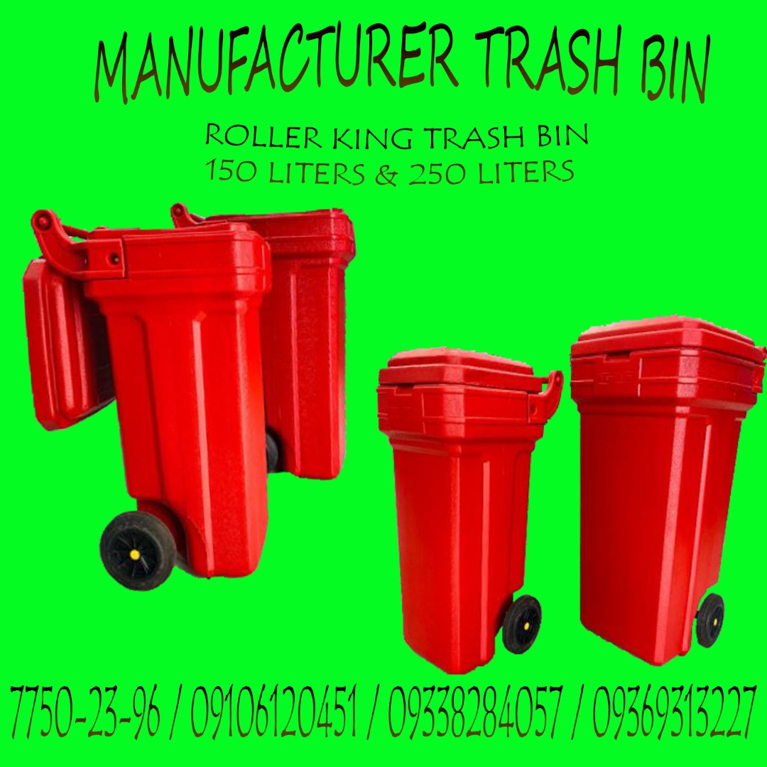 roller king trash bin 150 liters, Furniture & Home Living, Cleaning ...