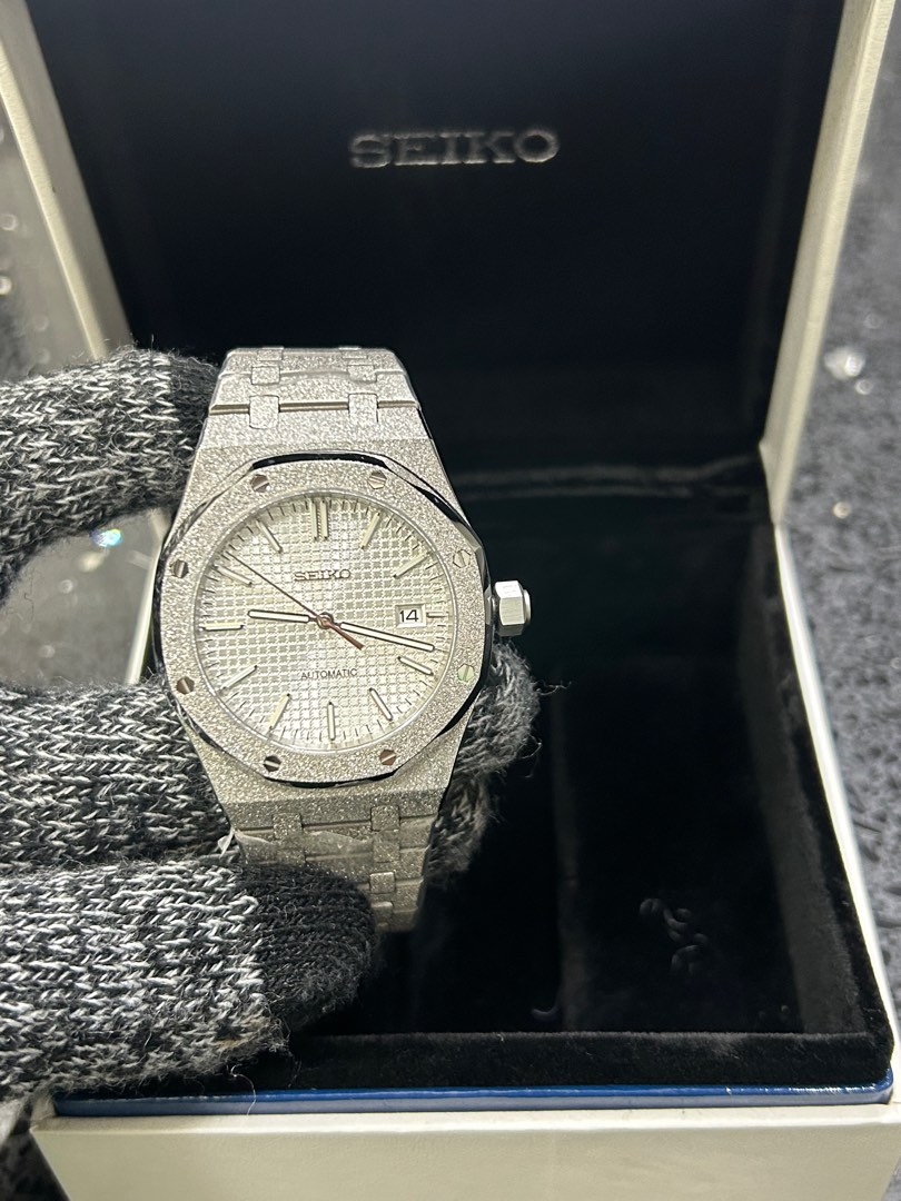 Seiko Mod Frosted Iced Out watch, Men's Fashion, Watches & Accessories ...