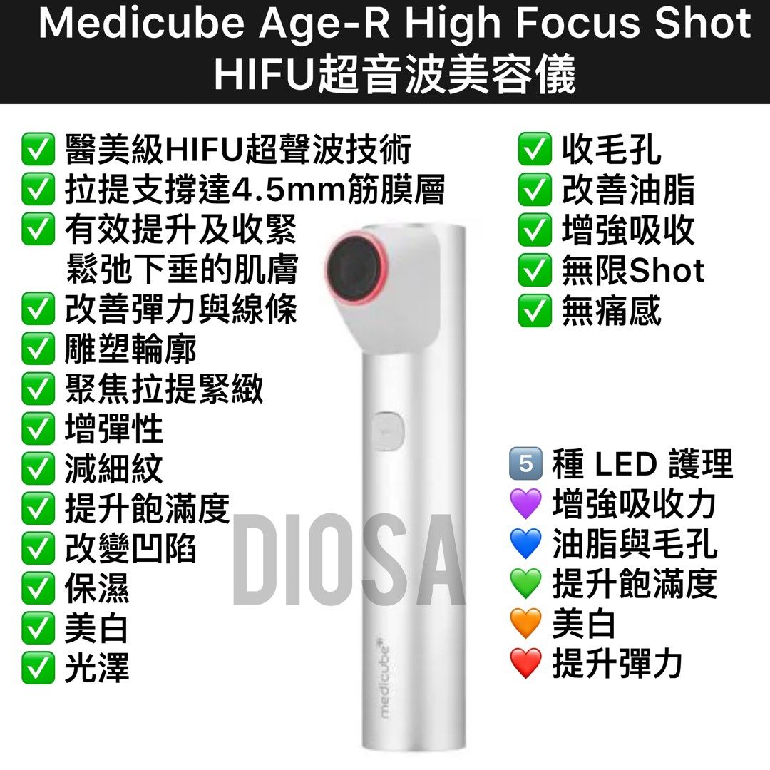 🎈送Gel 🎈包SF🎈原裝正貨🎈Medicube Age-R High Focus Shot HIFU超音波美容儀 首批限量送導入凝膠| 雕塑 ...