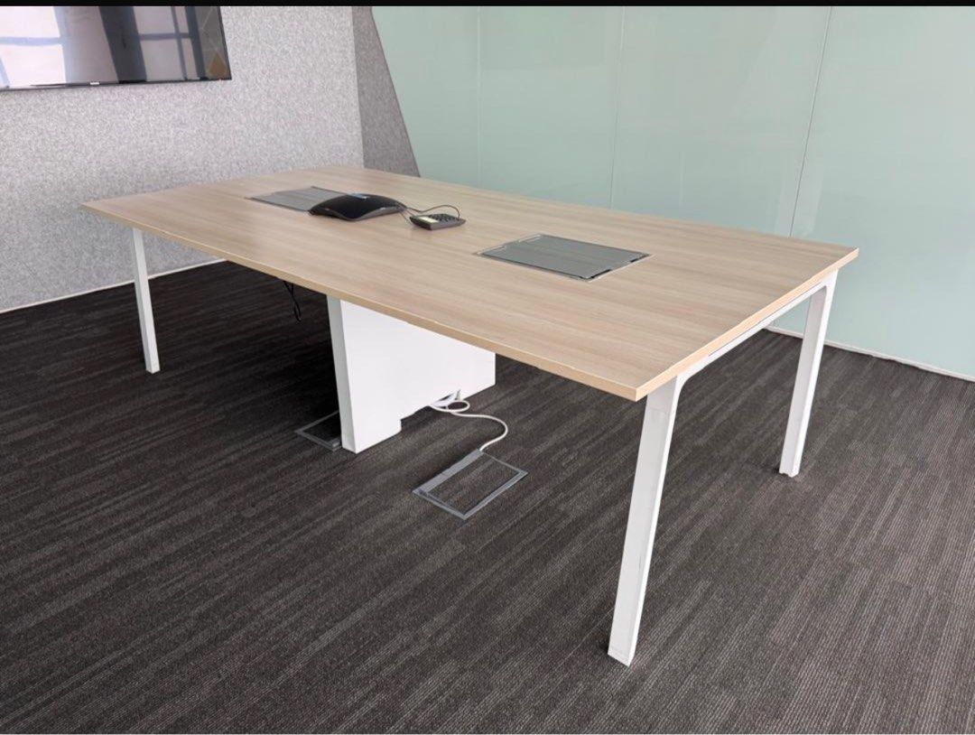 Steelcase Meeting table with power outlet socket measurement is 240cm x ...