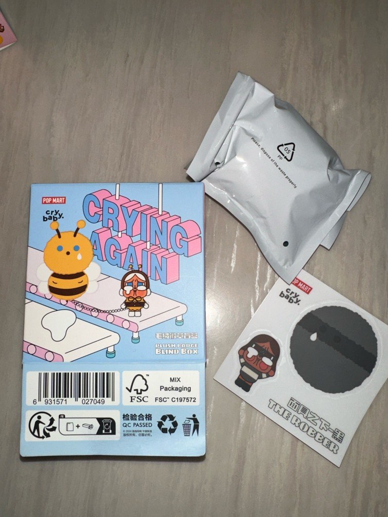 WTS BNIF POP MART CRYBABY Crying Again Series-Plush Badge Blind Box THE ...