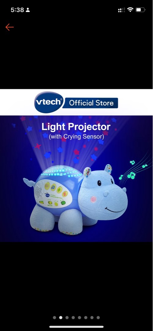 VTech Soothing Hippo Light Projector, Babies & Kids, Baby Nursery ...