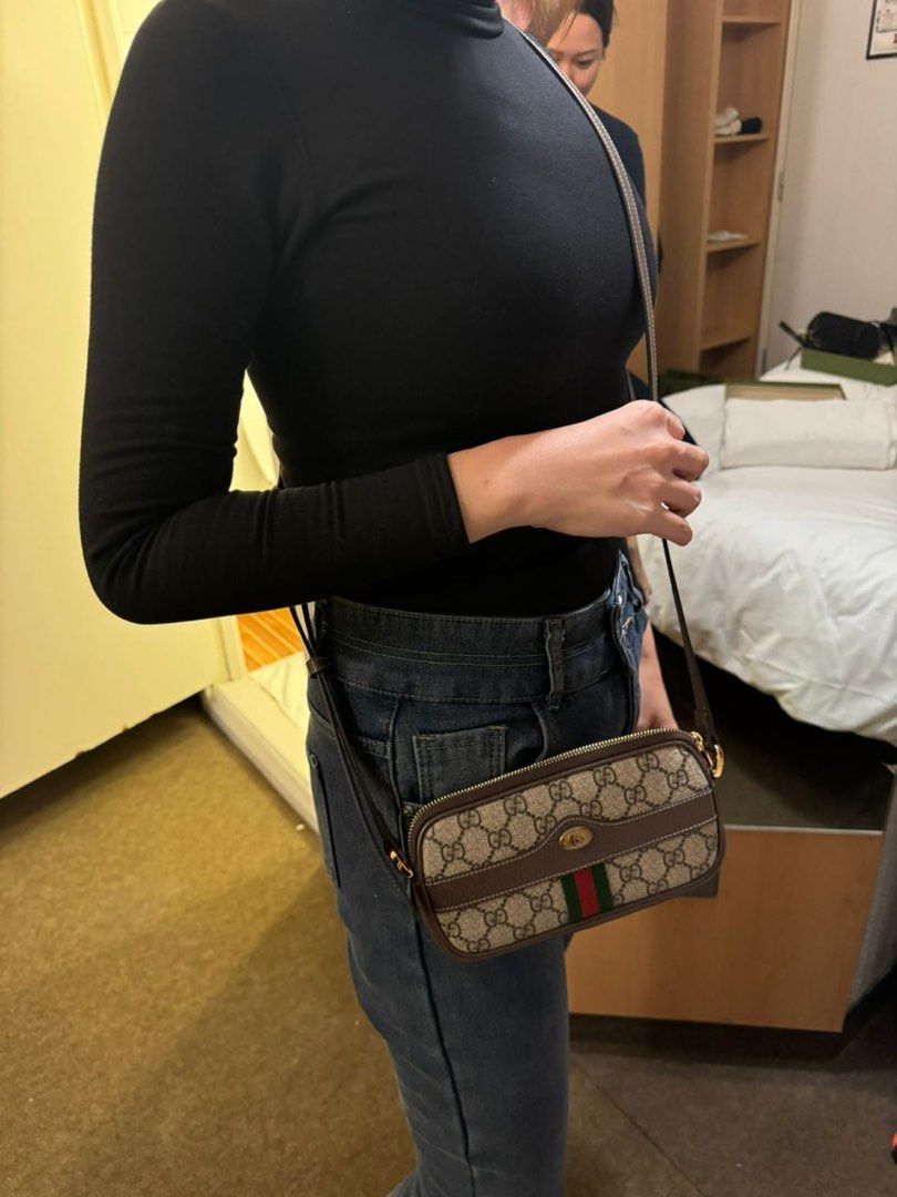 100% Authentic Gucci Ophidia Mini Triple Sling Zip Crossbody Bag, Luxury, Bags & Wallets on ...