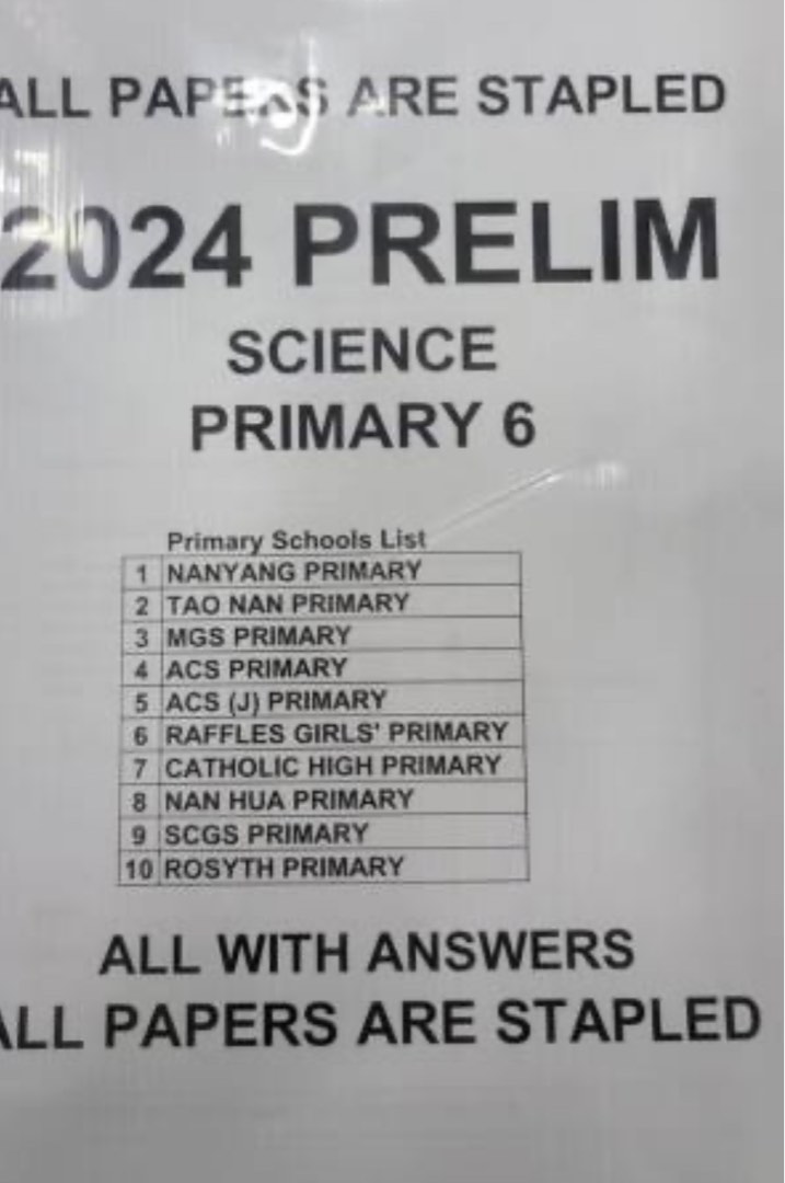 2024 PSLE prelim, Hobbies & Toys, Books & Magazines, Assessment Books ...