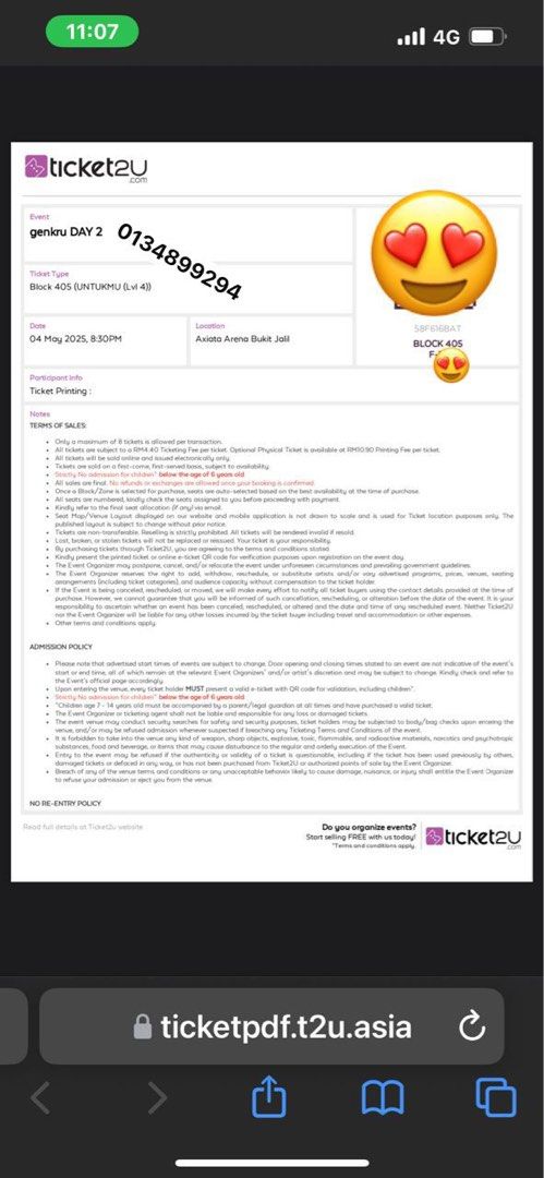 2 tiket konsert kru genkru day 2 concert ticket harga asal, Tickets ...