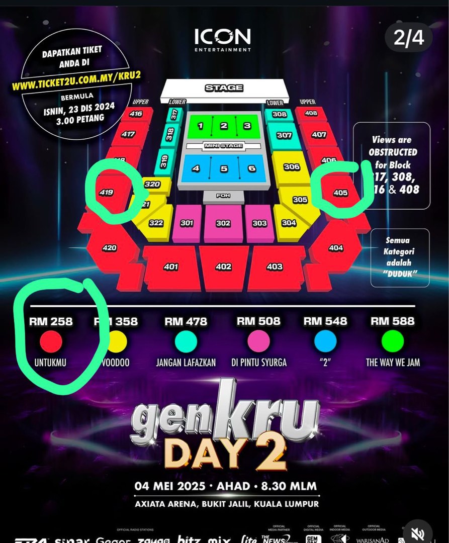 2 tiket konsert kru genkru day 2 concert ticket harga asal, Tickets ...