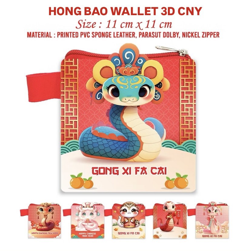3D HONG BAO WALLET CNY 2025 SNAKE RED PACKET CUSTOM NAME, Women's ...