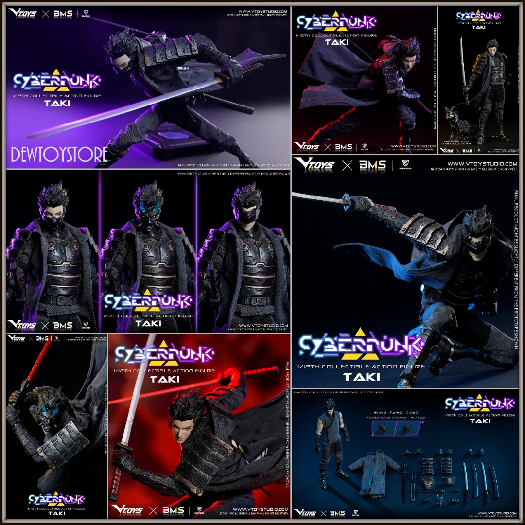 ⭐ [𝗣𝗿𝗲-𝗼𝗿𝗱𝗲𝗿] VToys X BMS X CF 1/12 Scale Action Figure - VSD010 Cyberpunk Samurai Taki (With ...