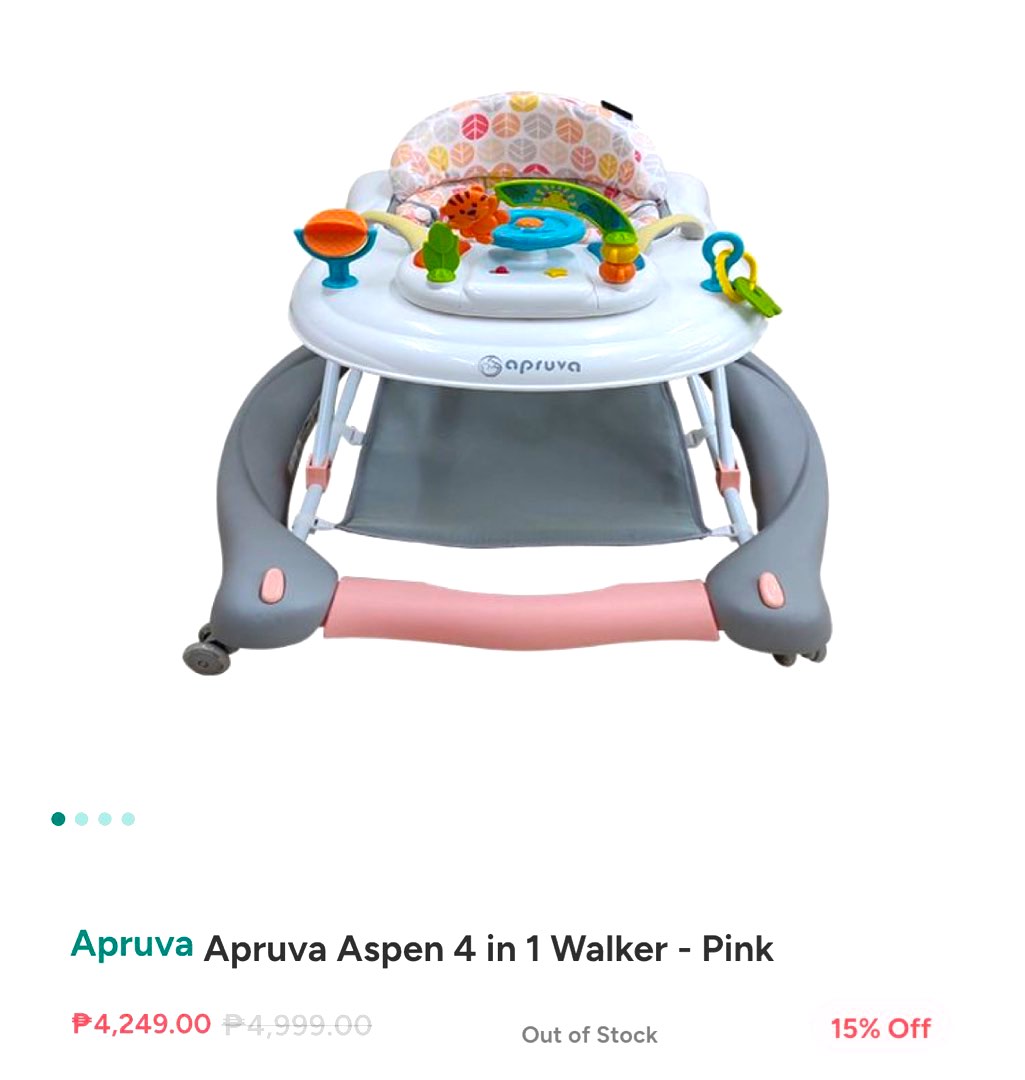 APRUVA ASPEN 4 IN 1 WALKER - PINK, Babies & Kids, Infant Playtime on ...
