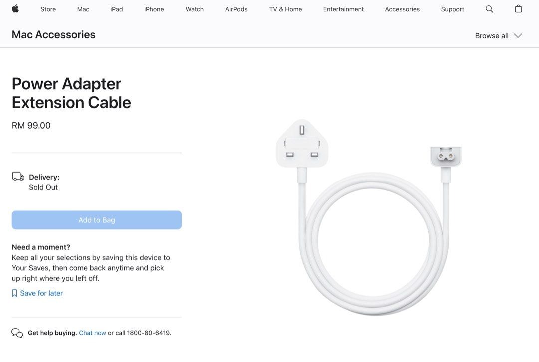 Authentic Malaysia Apple Power Adapter Extension Cable to Prevent ...