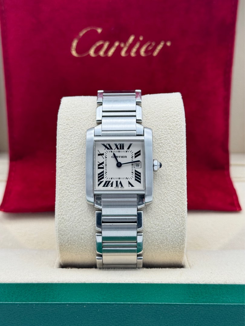 Cartier Tank Francaise Date Medium, Luxury, Watches on Carousell
