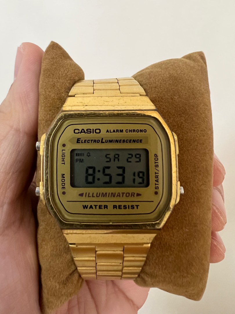 Casio A168WG-9W Illuminator Gold Digital Quartz Watch, Women's Fashion ...