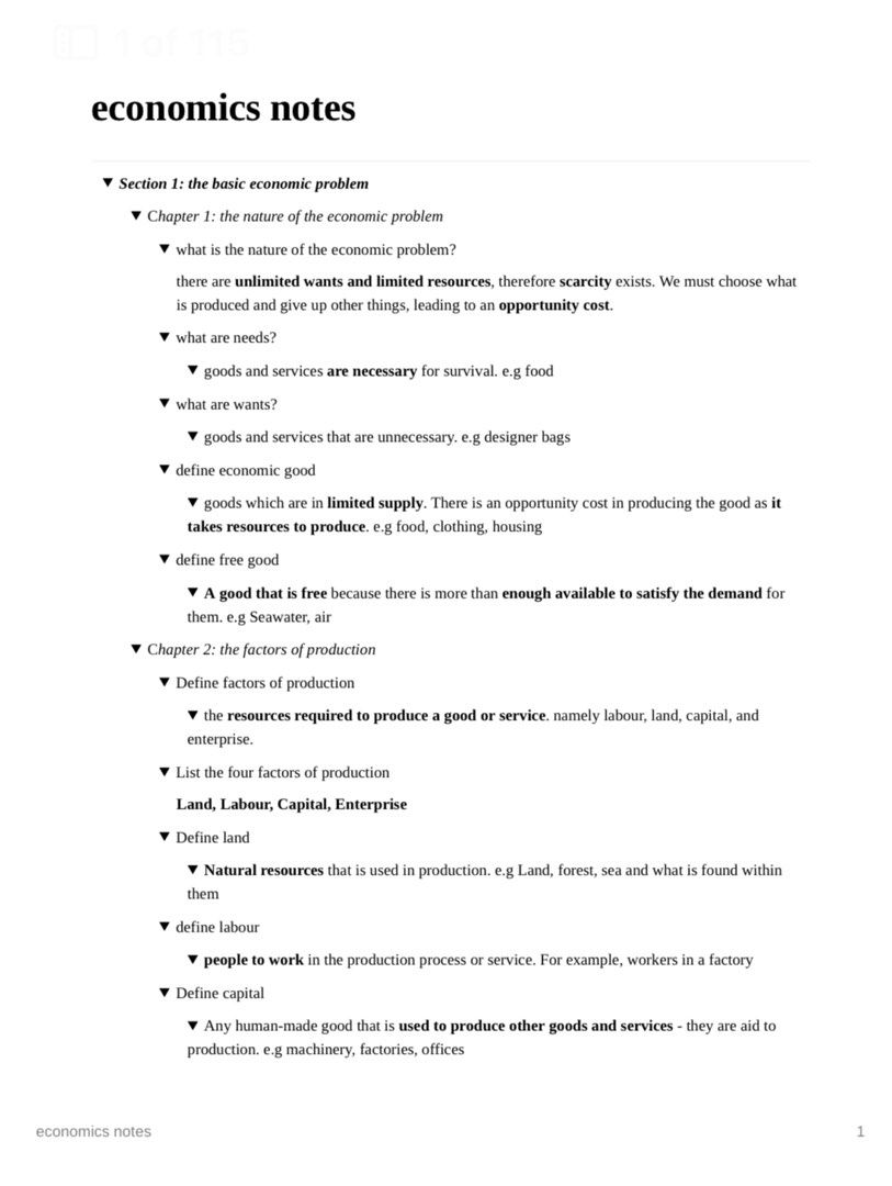Economics IGCSE notes., Hobbies & Toys, Books & Magazines, Assessment ...