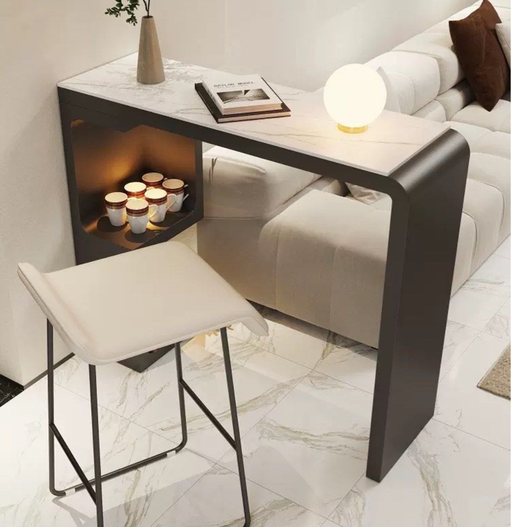 ENDY Modern Bar Table With Storage, Furniture & Home Living, Furniture ...