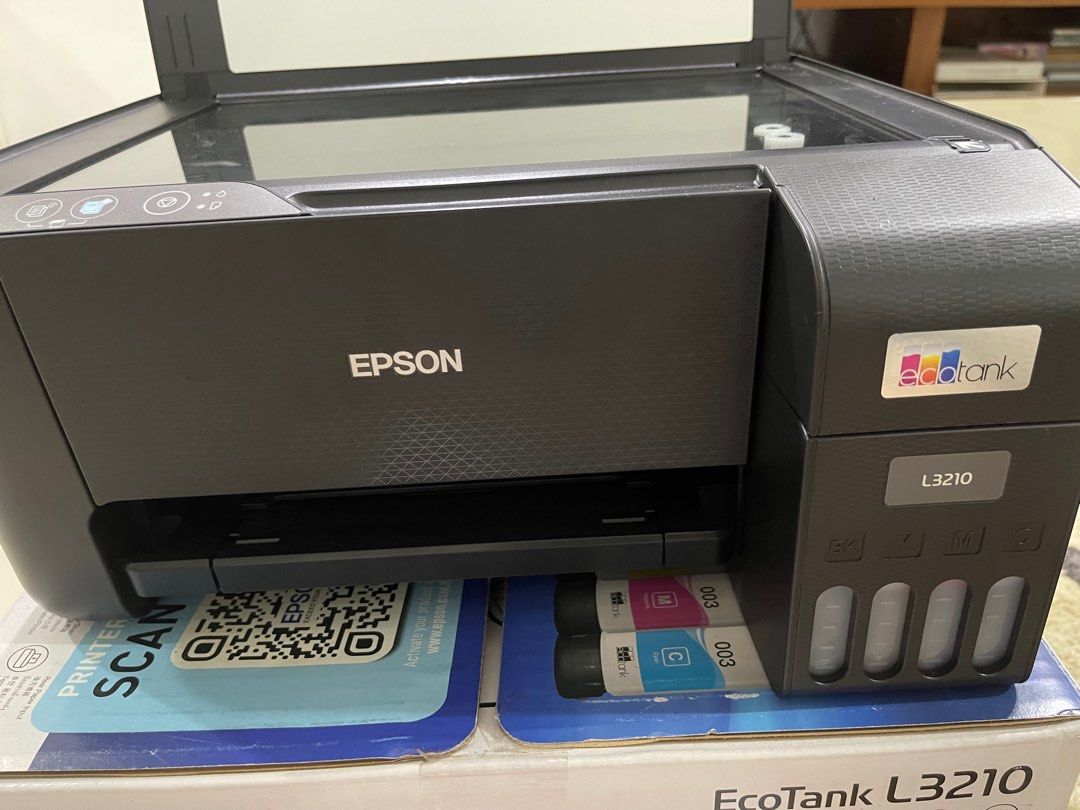 Epson EcoTank L3210 (Black) A4 All-in-One Ink Tank Printer, Computers ...
