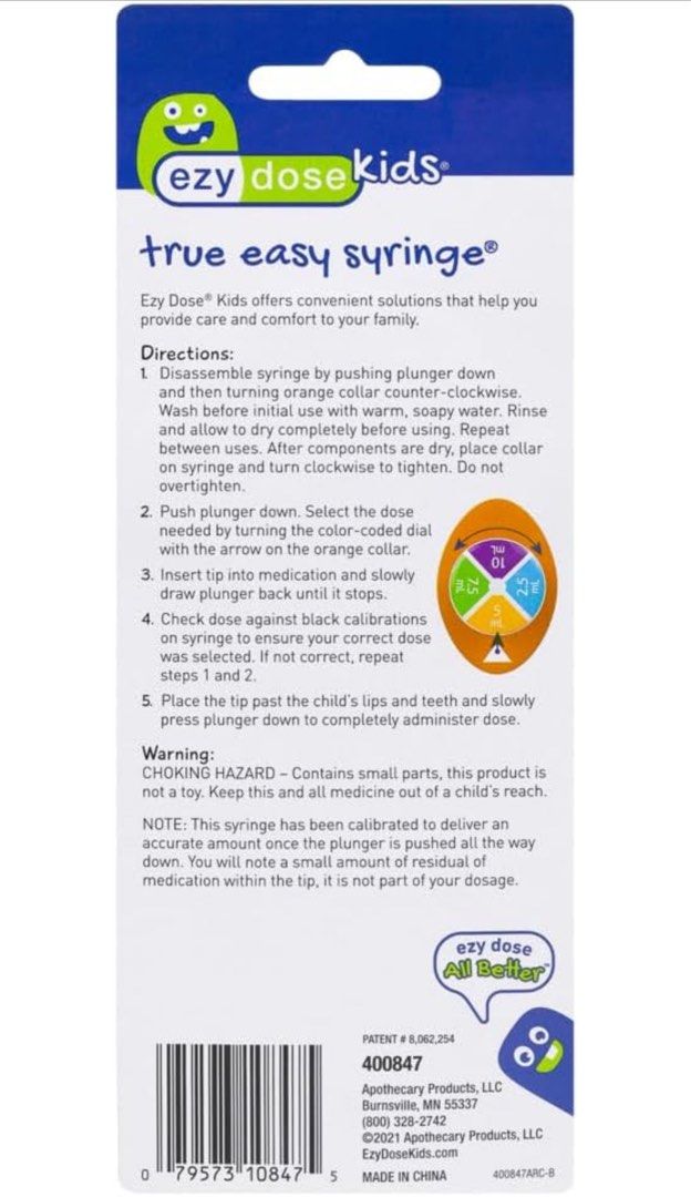 Ezy Dose Kids Baby Oral Syringe & Dispenser, Easy Design for Liquid ...