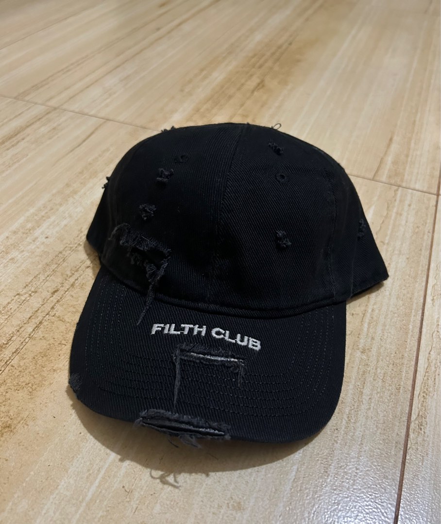 FILTH CLUB TATTERED CAP, Men's Fashion, Watches & Accessories, Caps ...