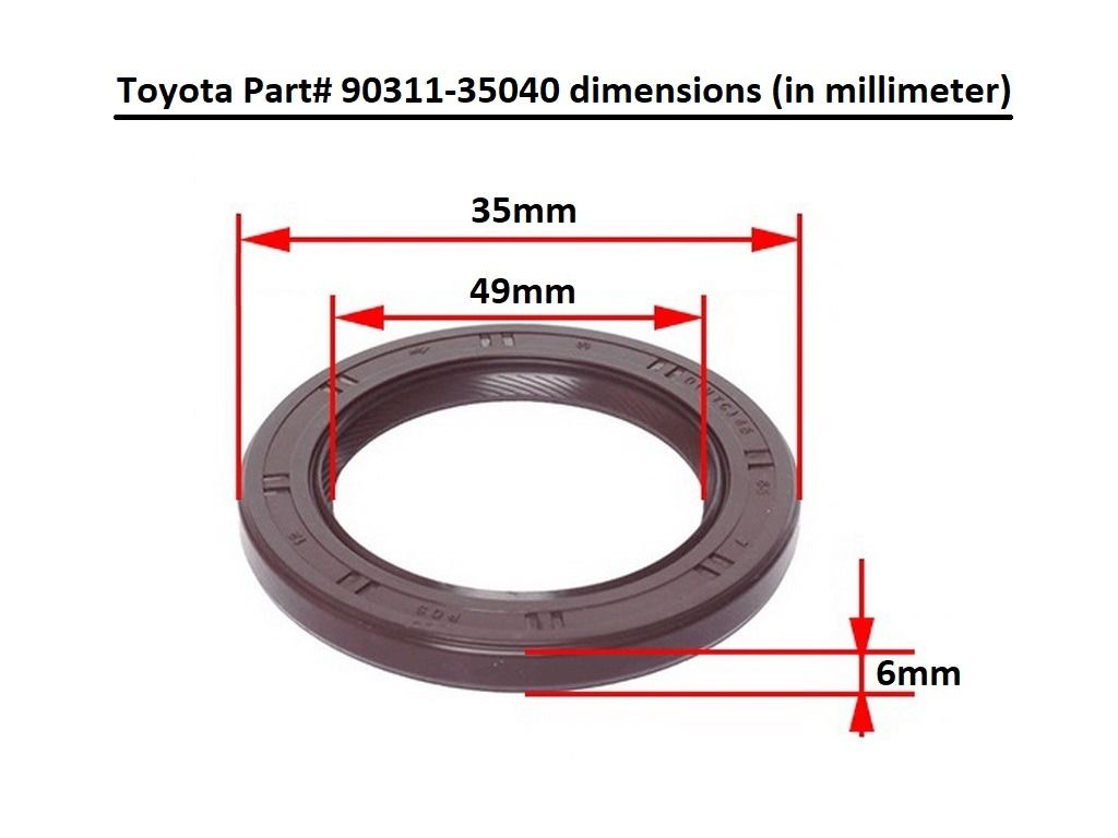 Genuine Toyota Type T Cam Oil Seal Part Number 90311-35040 9031135040 ...