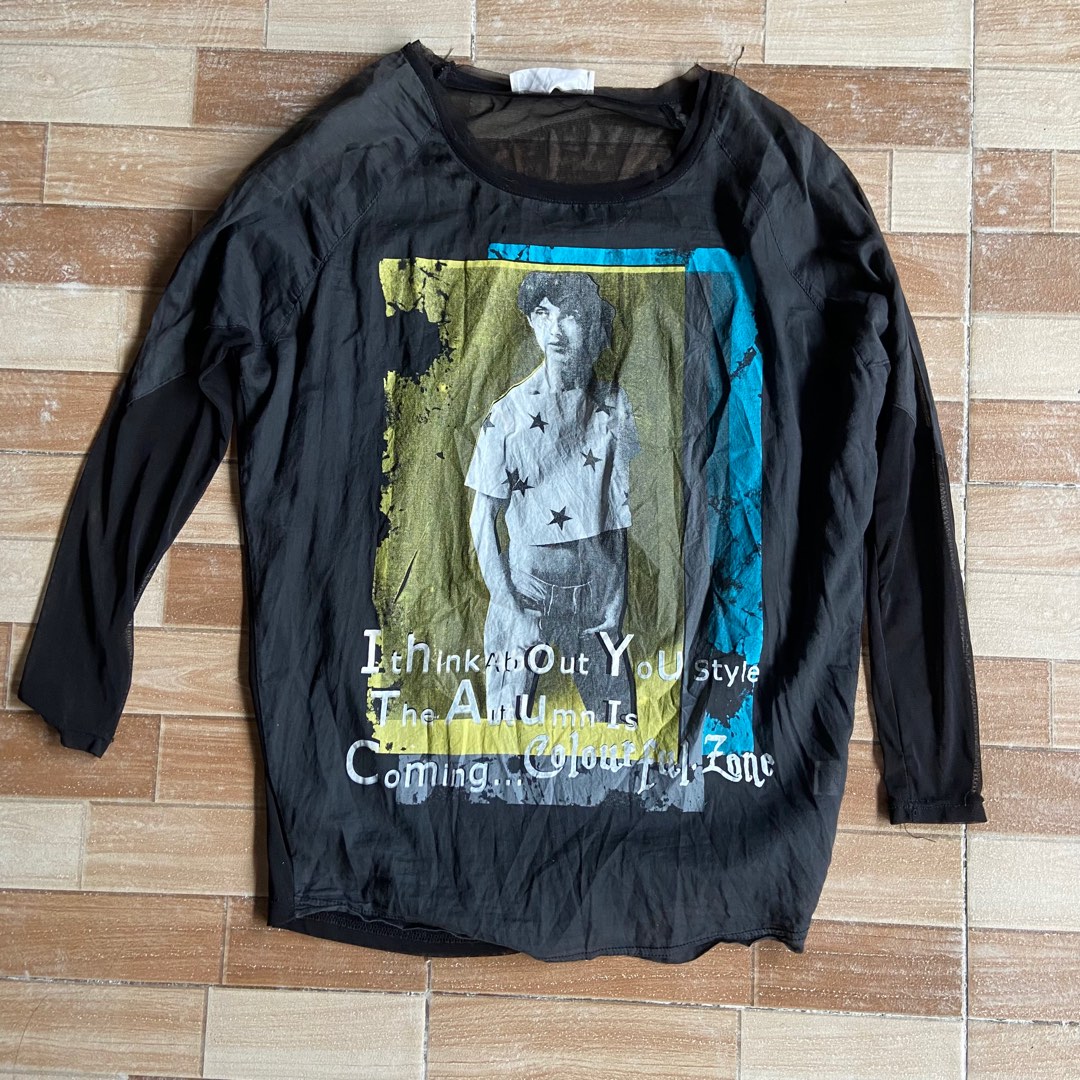 HQ BLACK SEMI MESH GRAPHIC TOP, Women's Fashion, Tops, Others Tops on ...