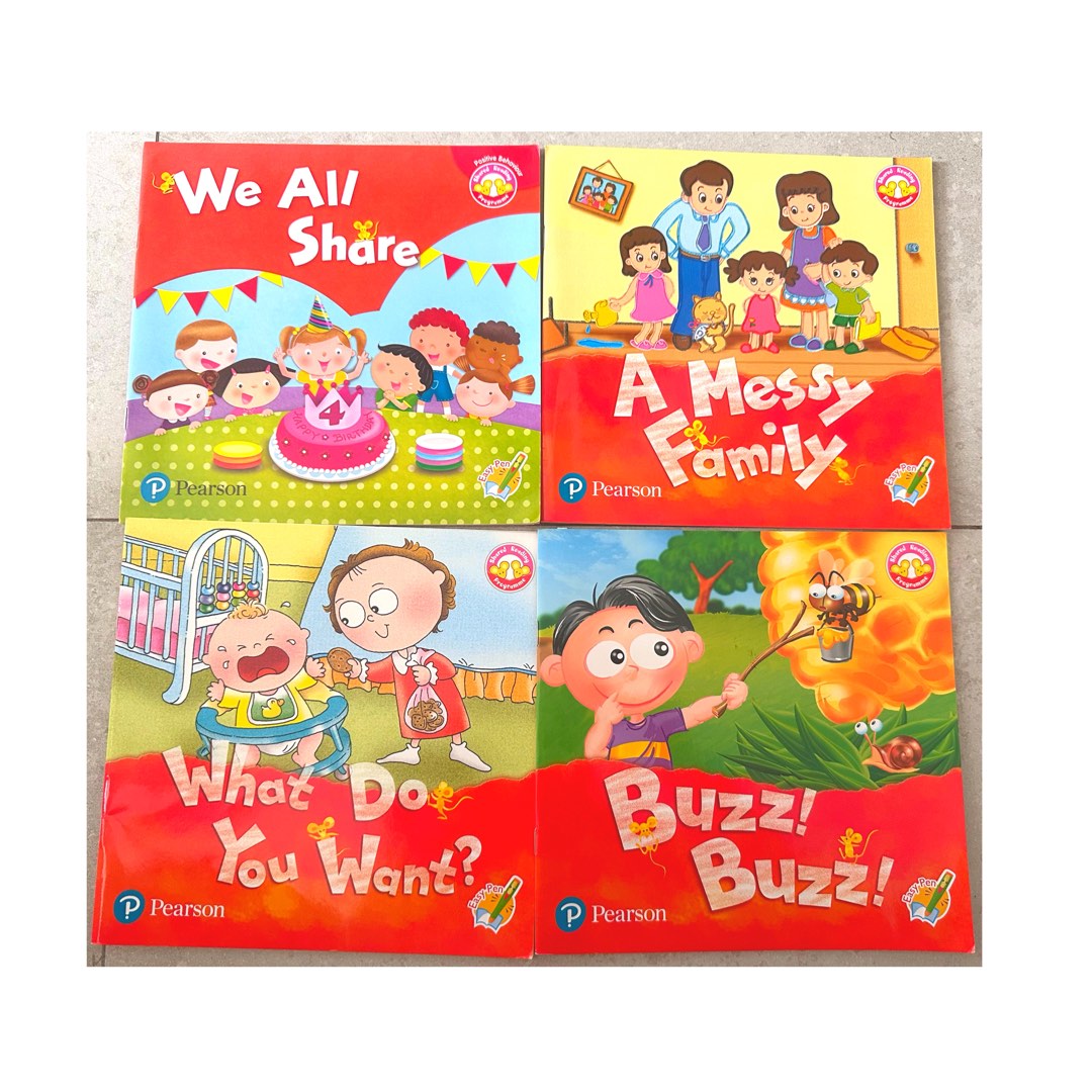 保良局幼稚園K1英文書 培生Pearson what do you want？ Buzz!Buzz! We all share A messy ...