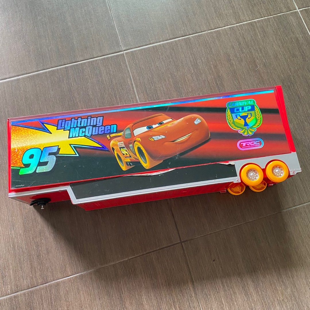 mainan anak disney pixar cars lightning mcqueen carnival cup car hauler ...