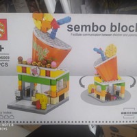Mainan balok kecil susun Brick Milk Tea House Sembo Block SD6069, Toys ...