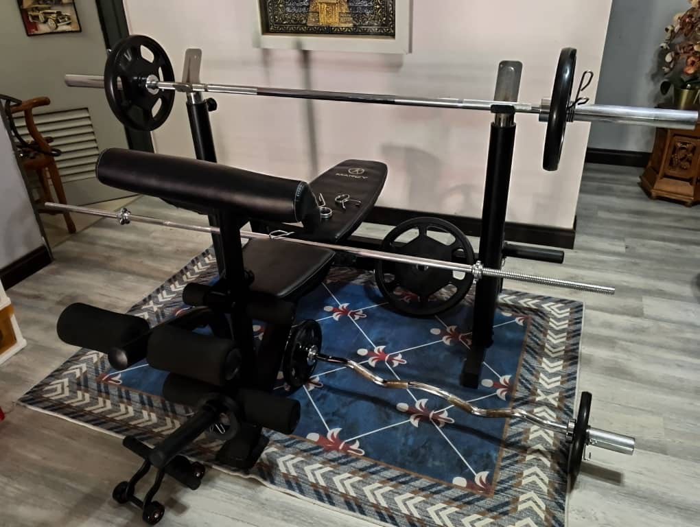Marcy Gym Press Bench Workout Set, Sports Equipment, Exercise & Fitness ...