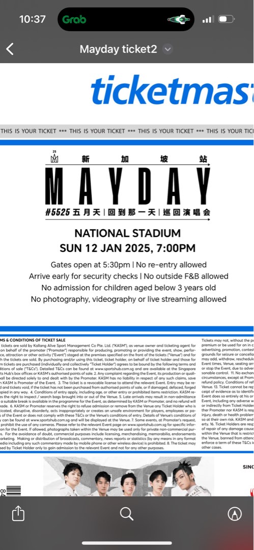 mayday jan 2025 concert tickets, Tickets & Vouchers, Event Tickets on Carousell