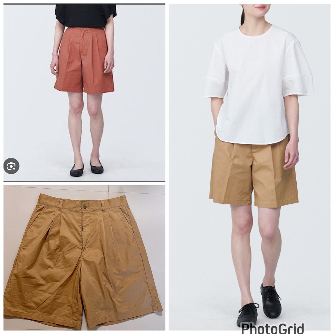 Muji x Uniqlo Brown Highwaist Short, Women's Fashion, Bottoms, Shorts ...