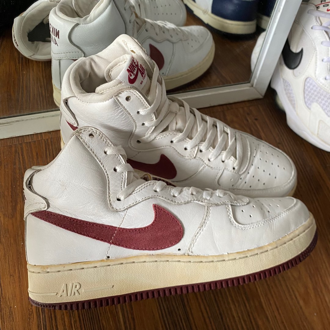 Nike Air Force 1 Retro High QS White team red vintage casual original ...