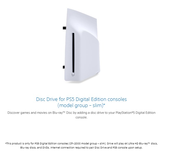 PS5 Slim Disc Drive PS5 數位版遊戲光碟機, 電子遊戲, 電子遊戲機, PlayStation - Carousell