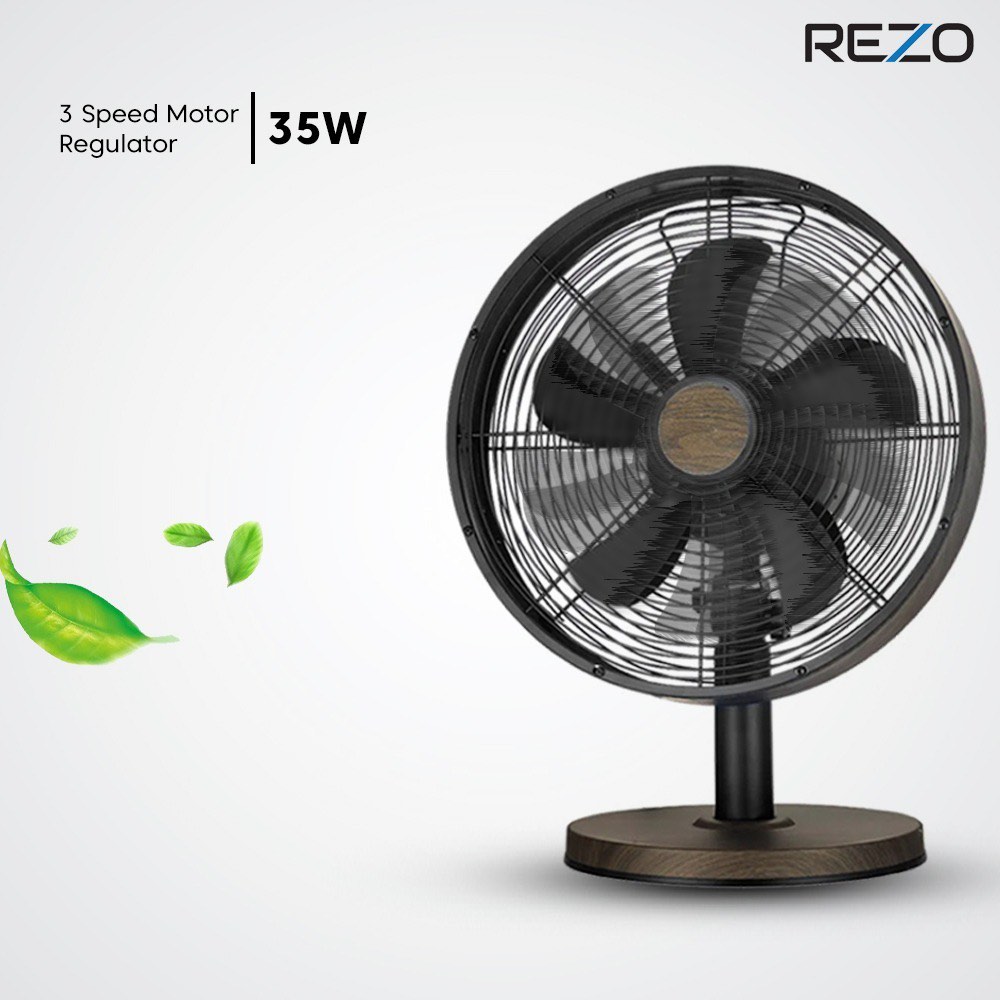 Rezo Table Fan (12 Inch) Heavy Duty Motor 3-Speed with Oscillation Desk ...