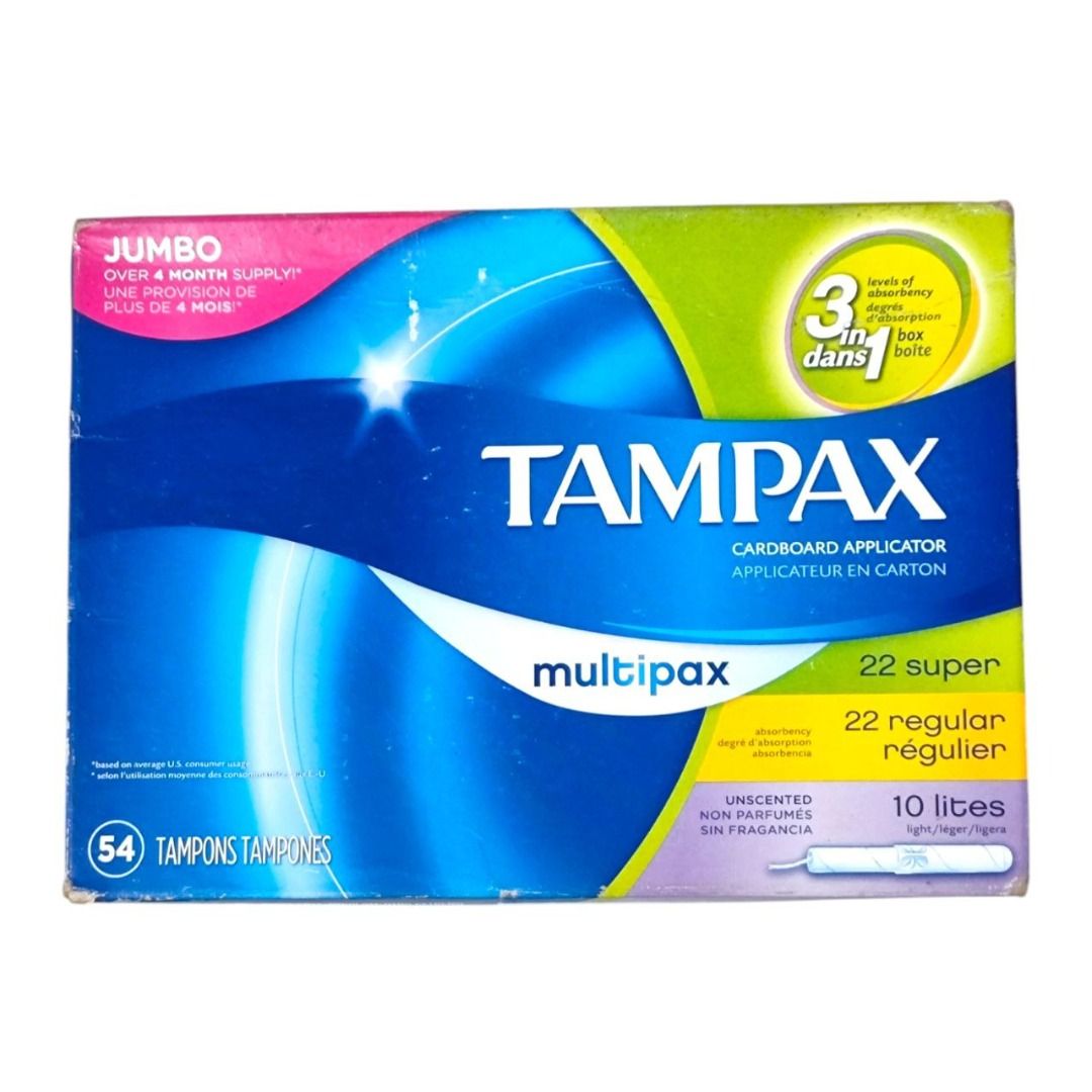 Tampax Cardboard Applicator Tampons - Multipack, Light/Regular/Super ...