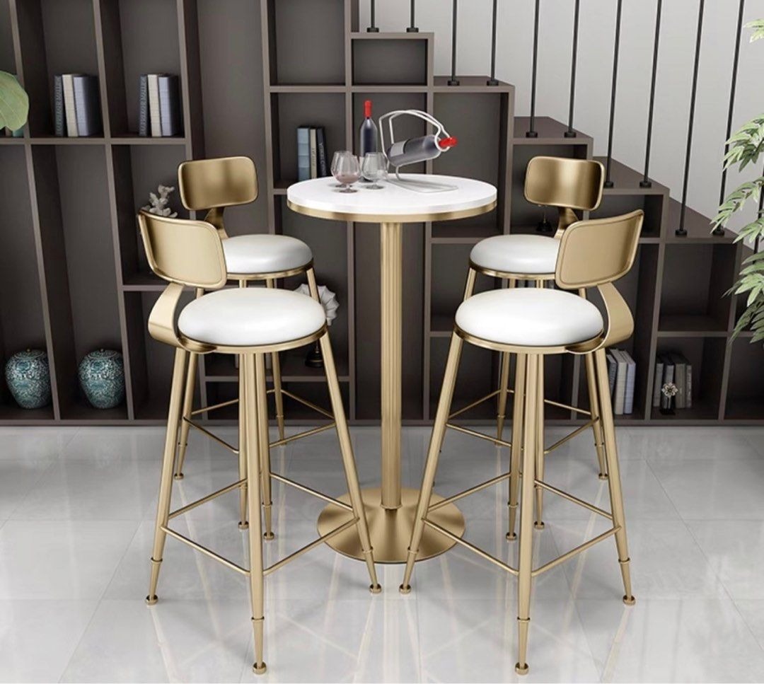 TORO Modern Marble Bar Table & Chairs, Furniture & Home Living ...