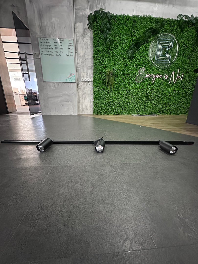 Track Light 3 meter + track light 20w 3000K warm white, Furniture ...