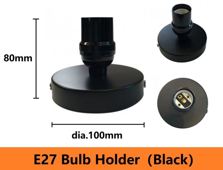 Vintage Ceiling Bulb Holder, E27, Black / White, Furniture & Home ...