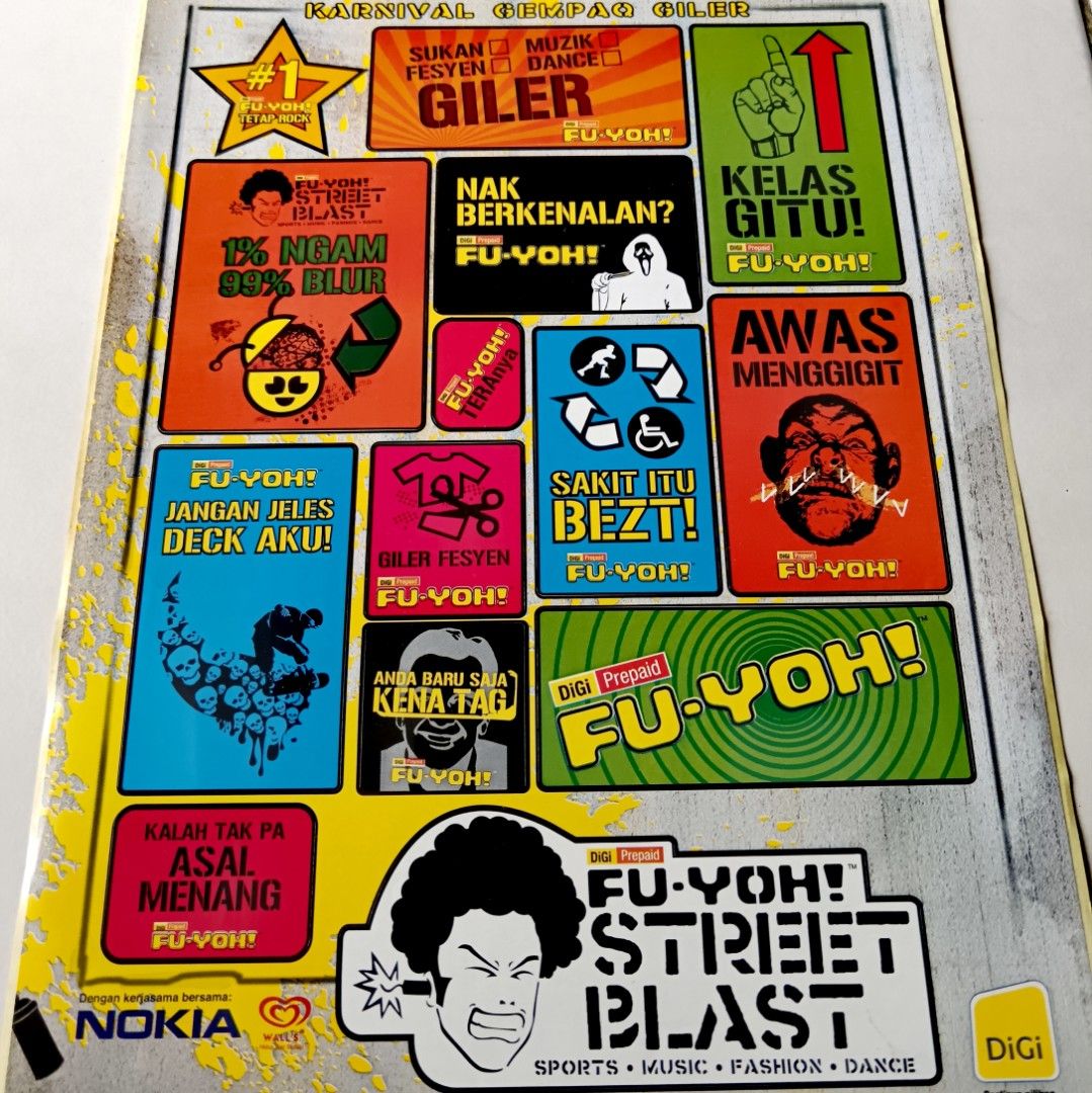 VINTAGE COLLECTIBLE POSTER / FLYER Nokia & Digi 2007 Fu-Yoh! Street ...
