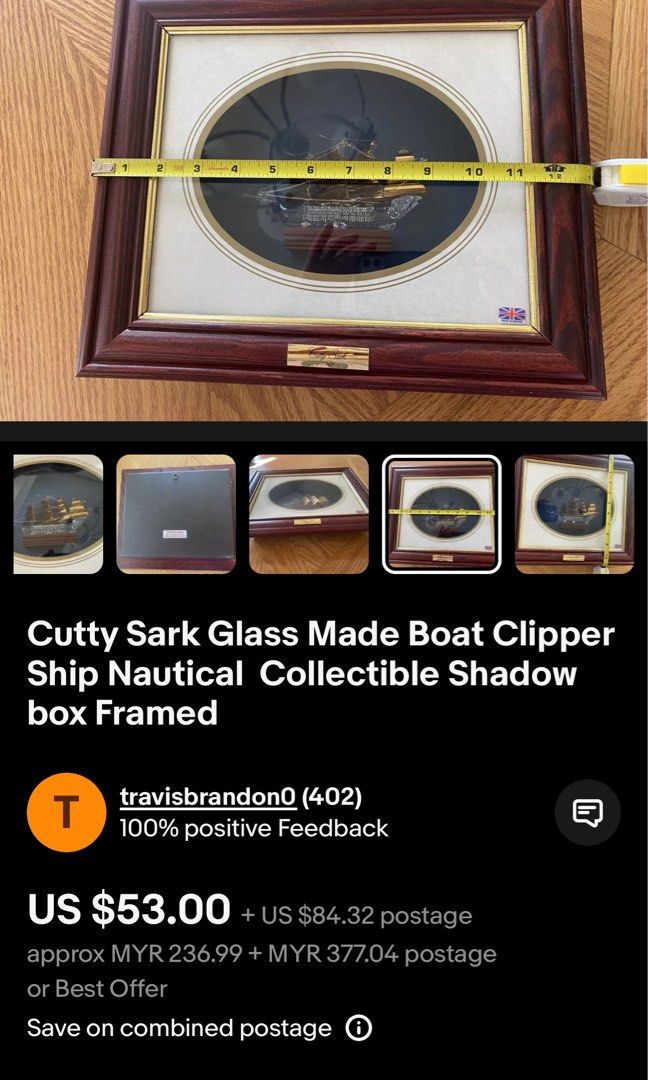 Vintage Cutty Sark Glass Made Boat Clipper Ship Nautical Collectible ...