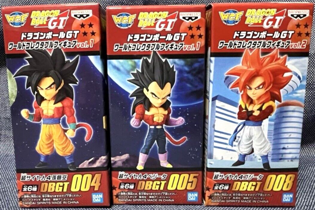 WCF DRAGONBALL GT SS4 / SSJ 4 (WCF DBGT) 004 Goku SS4 005 Vegeta SS4 008 Gogeta SS4 & Golden ...