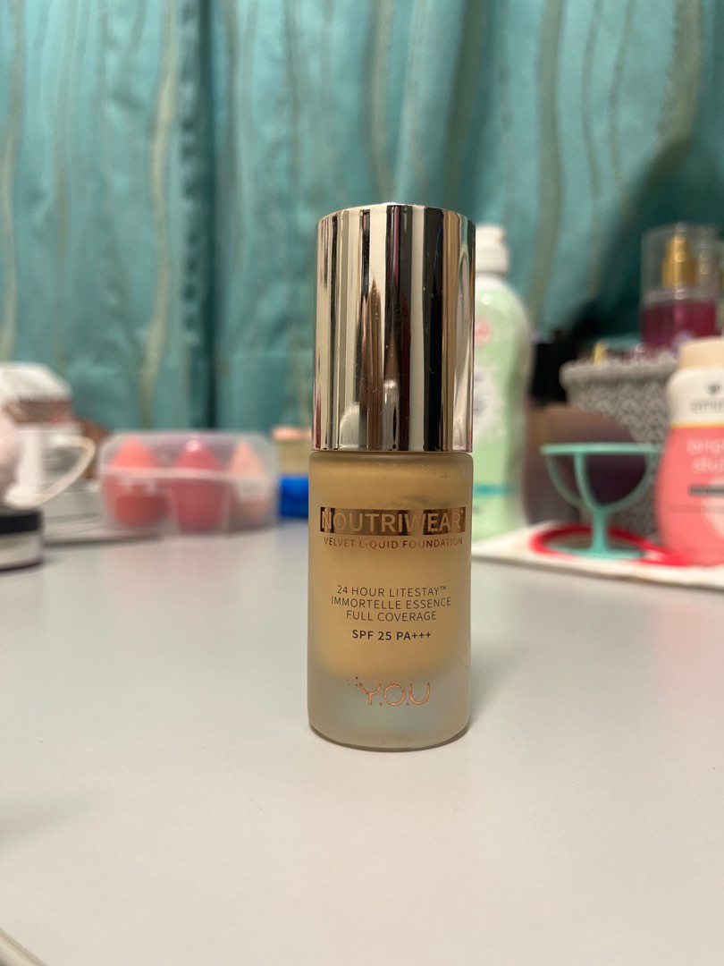 Y.O.U Noutriwear Velvet Liquid Foundation (W805 - Yellow Beige), Beauty ...