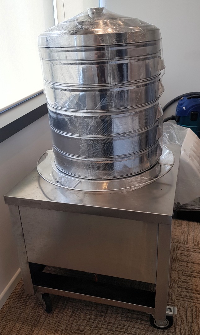 ZIRAFAH Stainless Steel Dim Sum Steamer Cooker & Single Ring Gas Dim ...