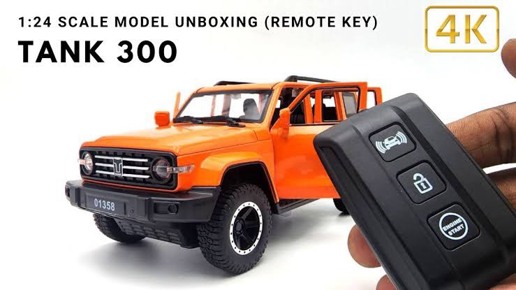 1:24 Tank 300 4x4 with Remote Control Key Fob Diecast Toy Car Hongsen ...