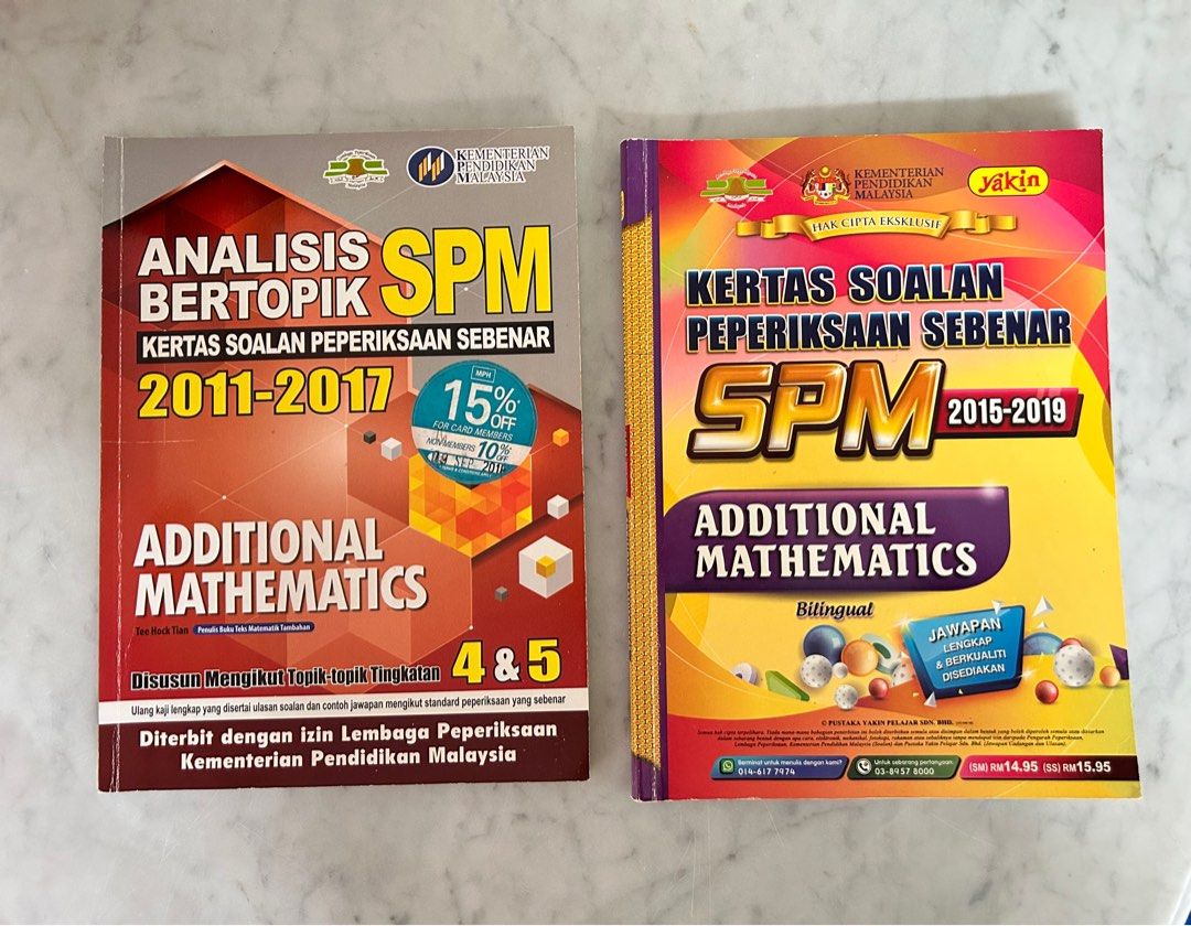 ADD MATHS KERTAS SOALAN PEPERIKSAAN SEBENAR DWIBAHASA, Hobbies & Toys ...