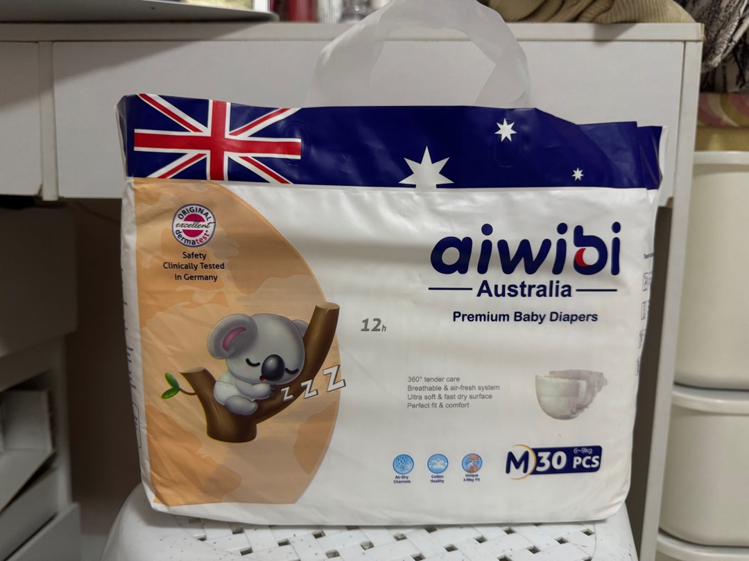 Aiwibi Australia Premium Baby Diapers Medium 30pcs., Babies & Kids ...
